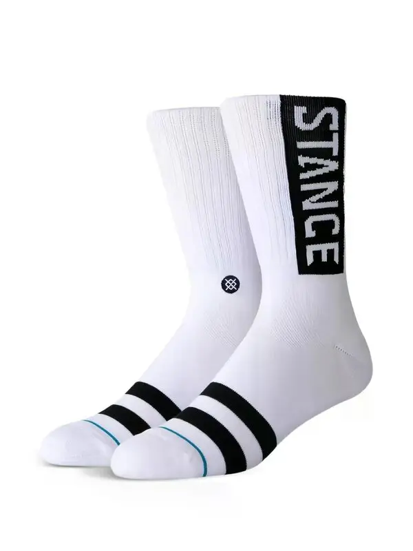 Stance Logo-detail Crew Socks - White