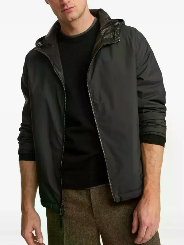 YVES SALOMON Hooded Calfskin Leather Jacket