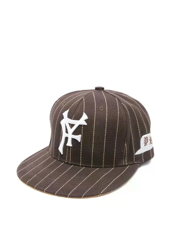 PDF Striped Baseball Cap - Brown