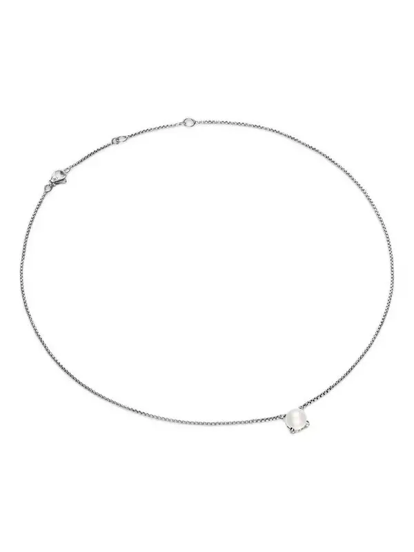 David Yurman Sterling Diamond, And Pearl Necklace - Silver