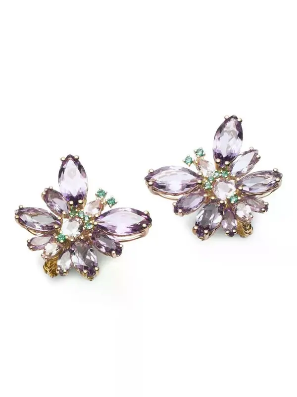 Dolce & Gabbana 18k Yellow Multi-stone Butterfly Earrings