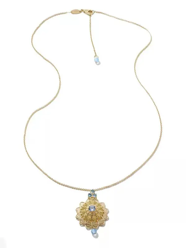 Dolce & Gabbana 18k Yellow Aquamarine Necklace - Gold