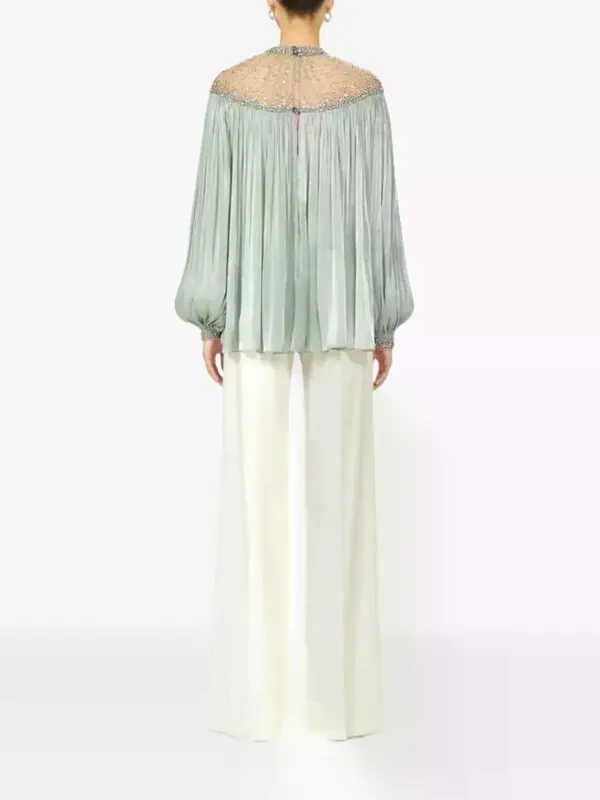 Costarellos Timea Crystal-embellished Blouse - Green