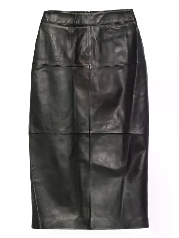 Eric Bompard Leather Midi Skirt