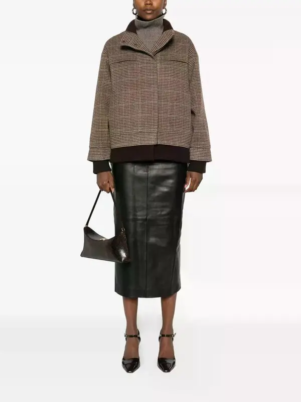 Eric Bompard Leather Midi Skirt