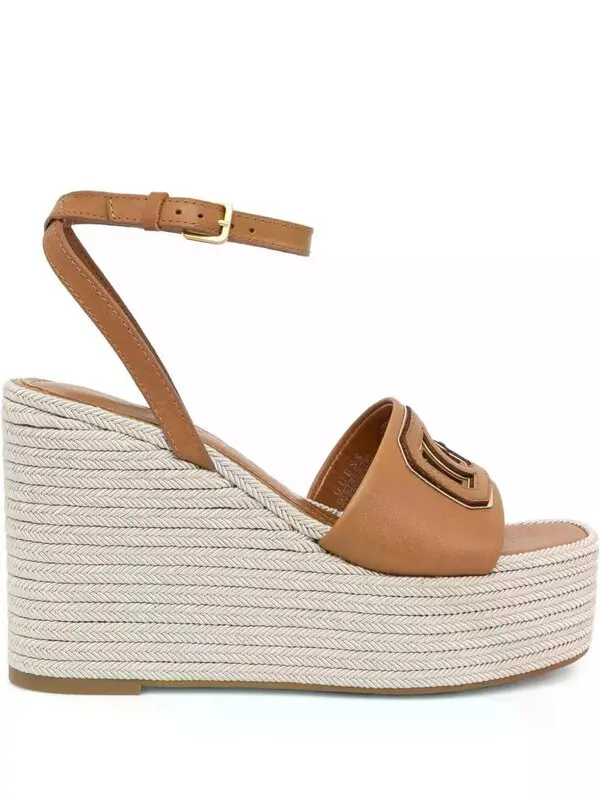 Guess 120mm Tanvee Wedge Sandals - Brown