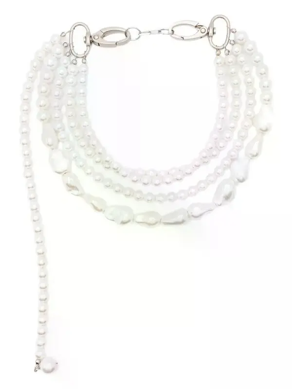 ATU BODY COUTURE Faux-pearl Multi-strand Layered Necklace - White