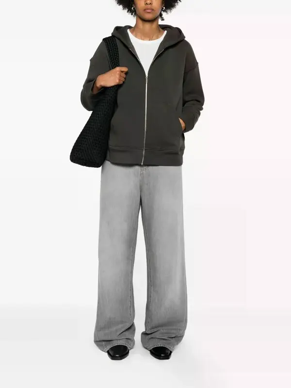 Max Mara Zip-up Cotton Blend Hoodie - Grey