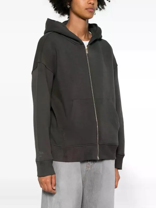 Max Mara Zip-up Cotton Blend Hoodie - Grey