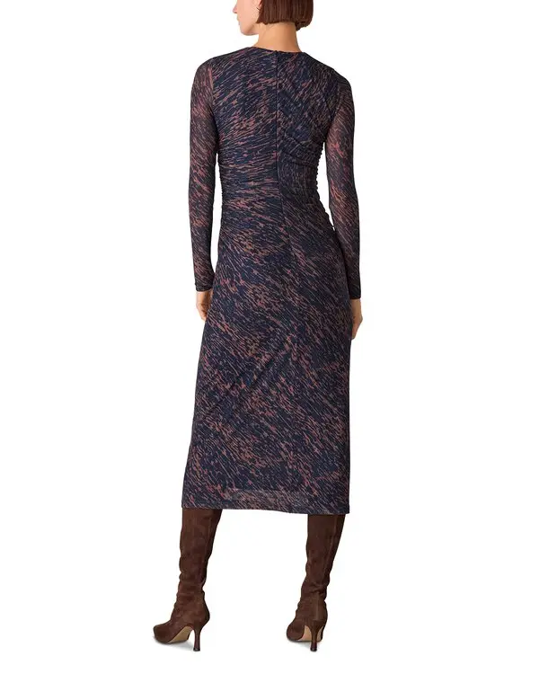 Whistles Devore Mesh Midi Dress - Navy/multi
