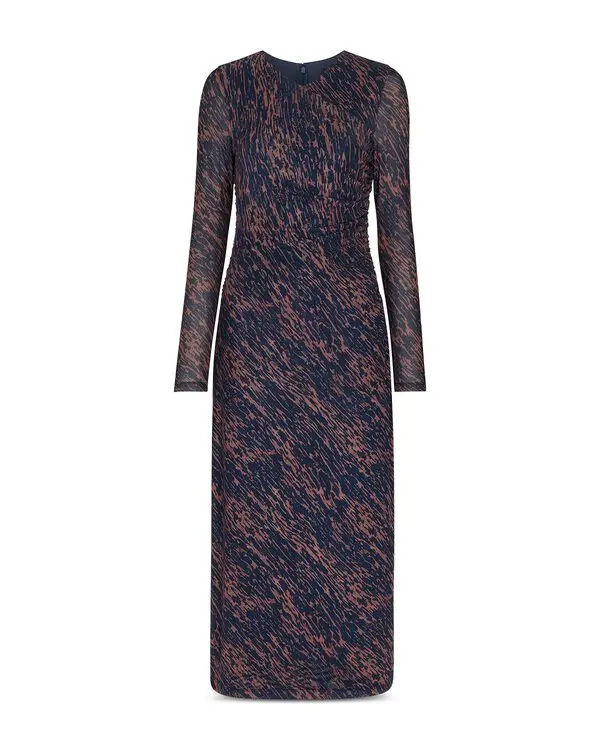 Whistles Devore Mesh Midi Dress - Navy/multi