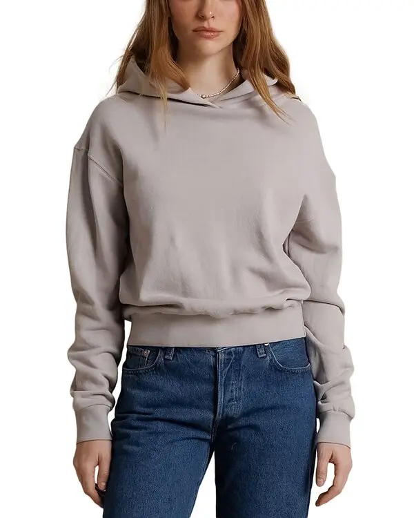PERFECTWHITETEE Heart Fleece Pullover Hoodie - Cloud Gray