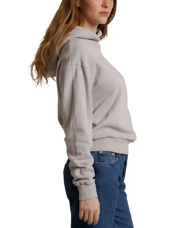 PERFECTWHITETEE Heart Fleece Pullover Hoodie - Cloud Gray