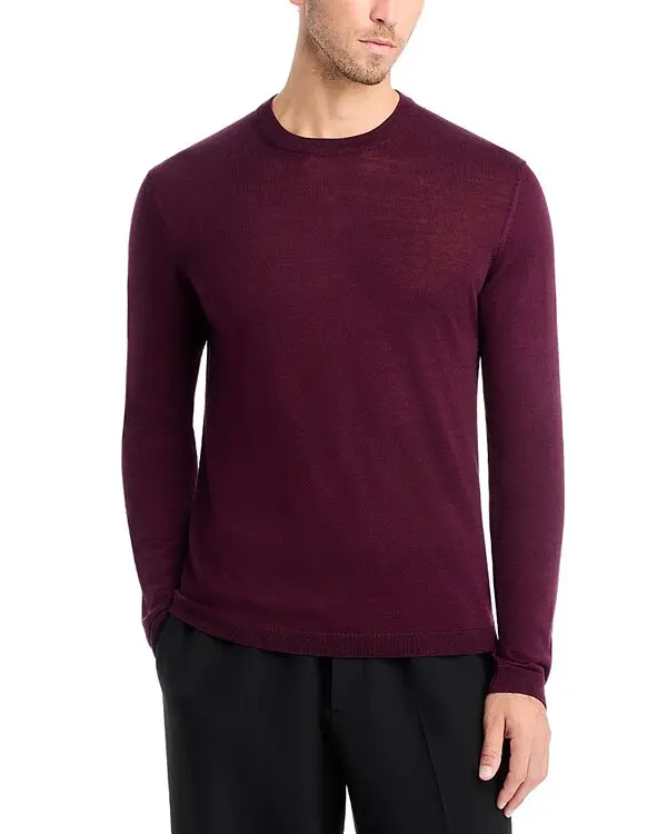 JACK VICTOR Merino Wool Crewneck Sweater - Wine