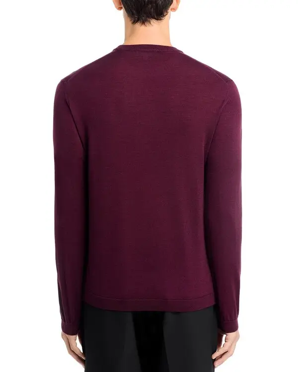 JACK VICTOR Merino Wool Crewneck Sweater - Wine
