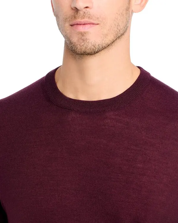 JACK VICTOR Merino Wool Crewneck Sweater - Wine