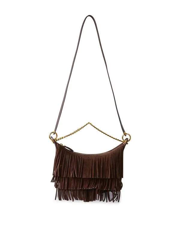 Veronica Beard Small Suede Fringe Fortune Bag