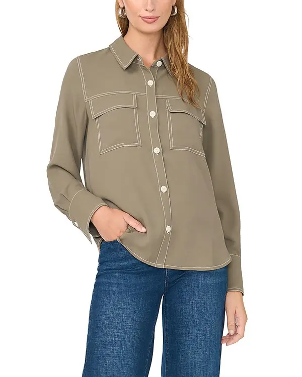 Vince Camuto Long Sleeve Contrast Stitch Shirt