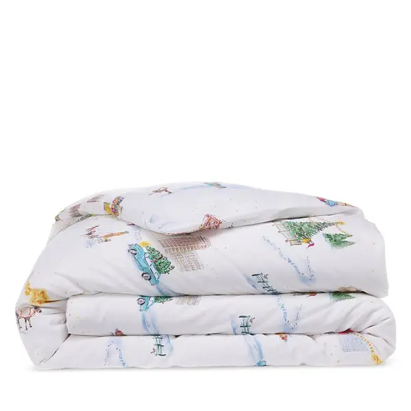 SCHLOSSBERG Santa In Ny Duvet Cover, Queen - Blanc
