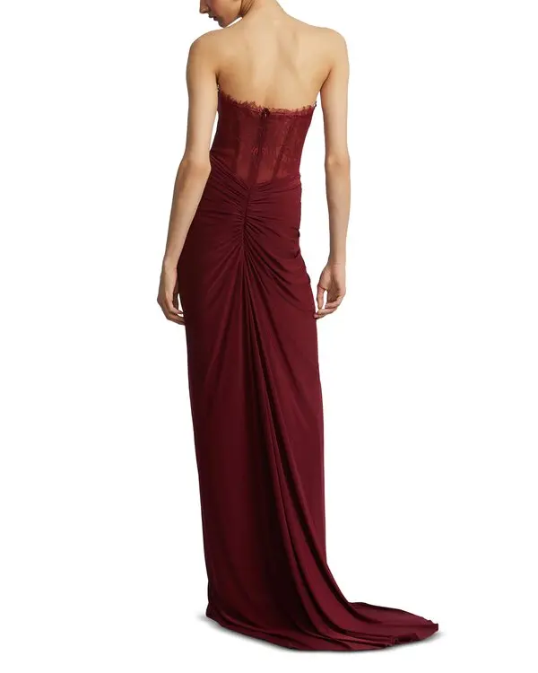 Bcbgmaxazria Lace Jersey Floor Sweeping Gown