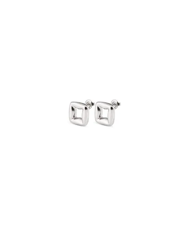 UNODE50 Small Link Drop Earrings - Silver