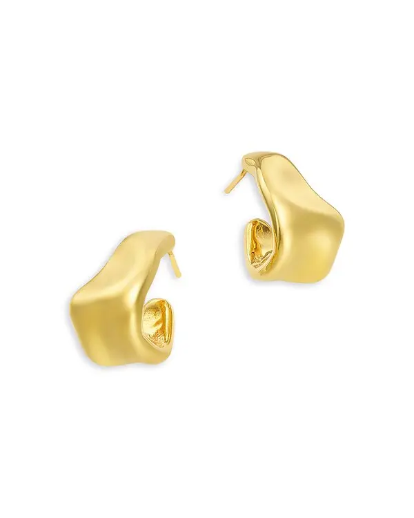 Bloomingdale'S 14k Yellow Sculptural Hoop Earrings - Gold