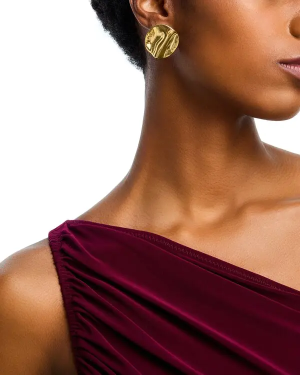 Bloomingdale'S 14k Yellow Wavy Texture Stud Earrings