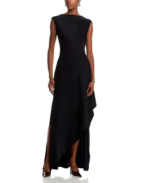 JASON WU Crepe Back Satin Asymmetrical Gown