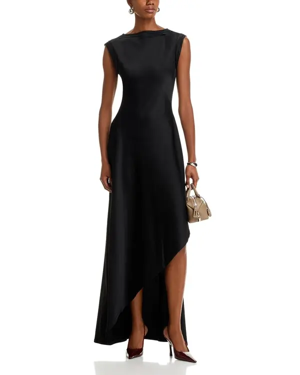 JASON WU Crepe Back Satin Asymmetrical Gown