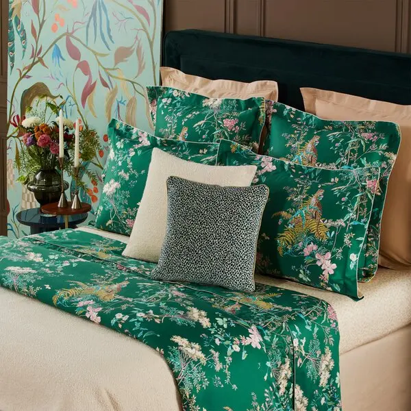 YVES DELORME Contes Flat Sheet, King - Green