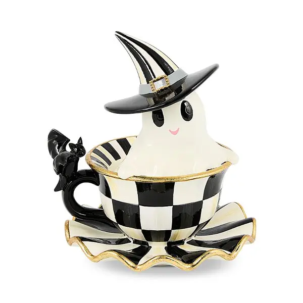 MACKENZIE-CHILDS Courtly Check Teacup Ghost Decor - No Color