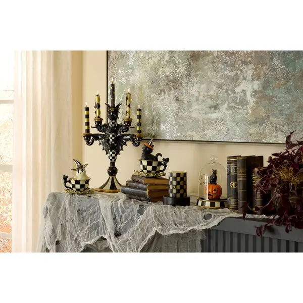 MACKENZIE-CHILDS Courtly Check Teacup Ghost Decor
