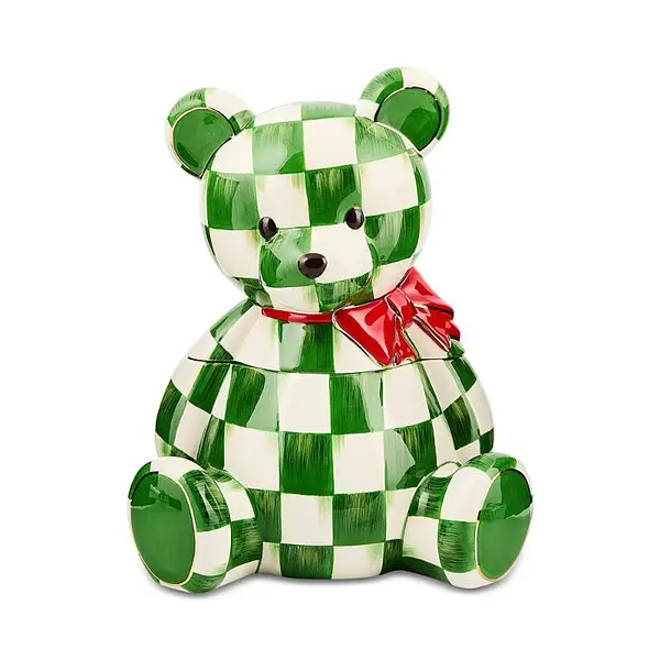 MACKENZIE-CHILDS Check It Out Bear Cookie Jar