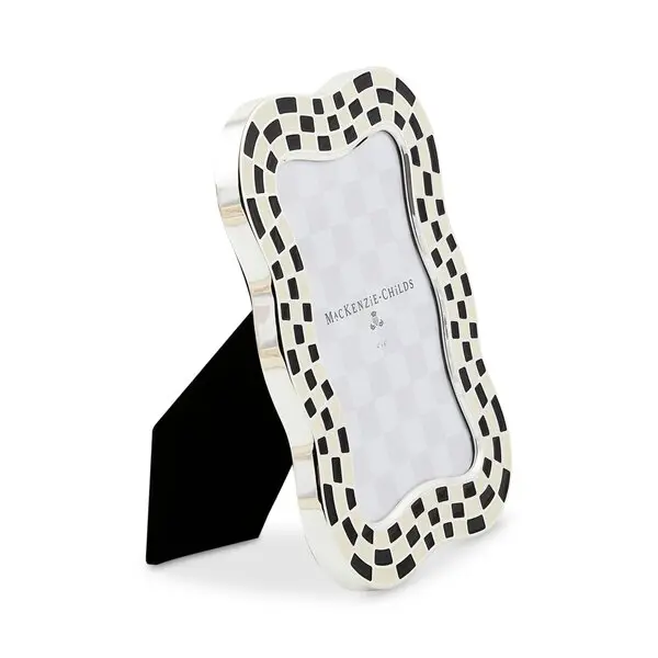 MACKENZIE-CHILDS Wavy Check Silver Plated Frame, 4x 6
