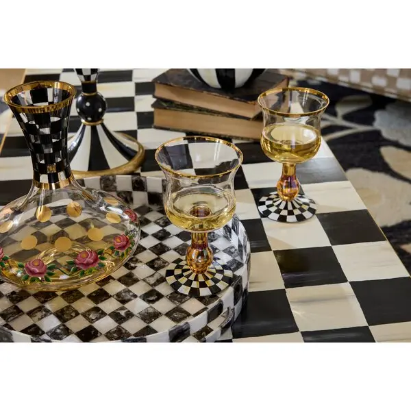 MACKENZIE-CHILDS Carnival Black Wine Decanter