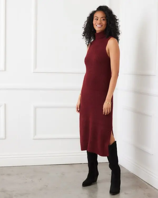 Karen Kane Sleeveless Turtleneck Sweater Dress