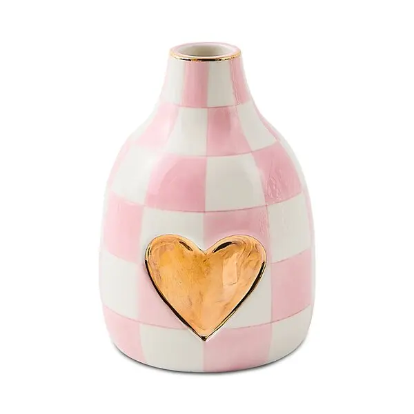 MACKENZIE-CHILDS Rosy Check Heart Bud Vase - No Color