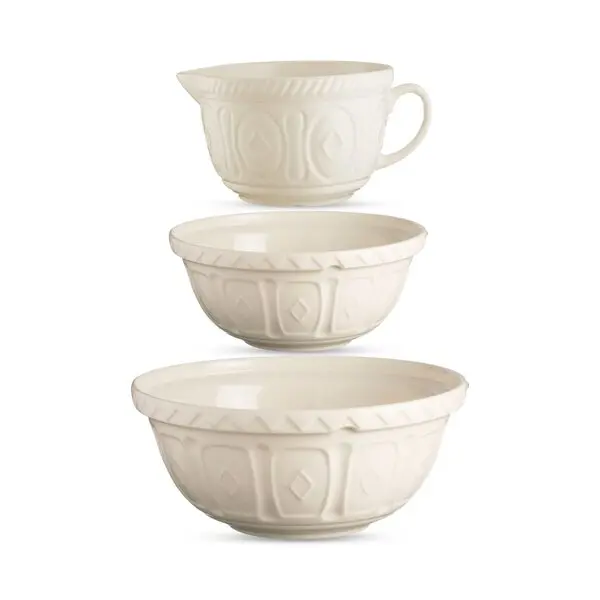 MASON CASH Mixing Bowls And Batter Bowl, Set Of 3 - Cream