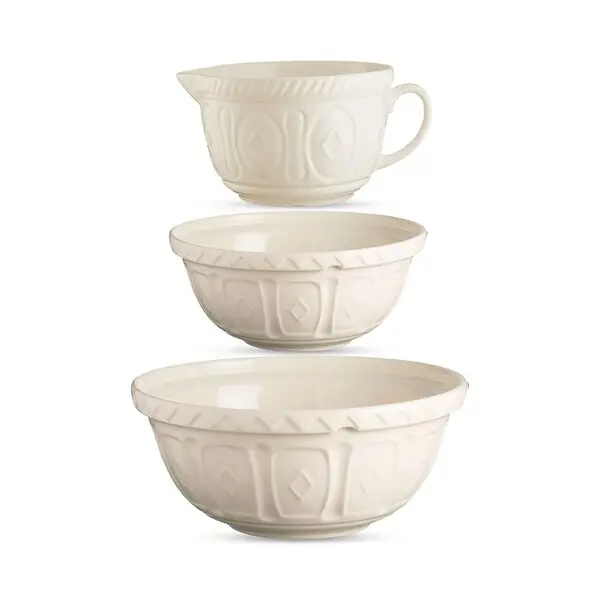 MASON CASH Mixing Bowls And Batter Bowl, Set Of 3 - Honey Brown