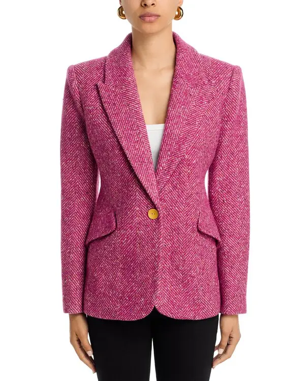 L'Agence Chamberlain Herringbone Wool-blend Blazer