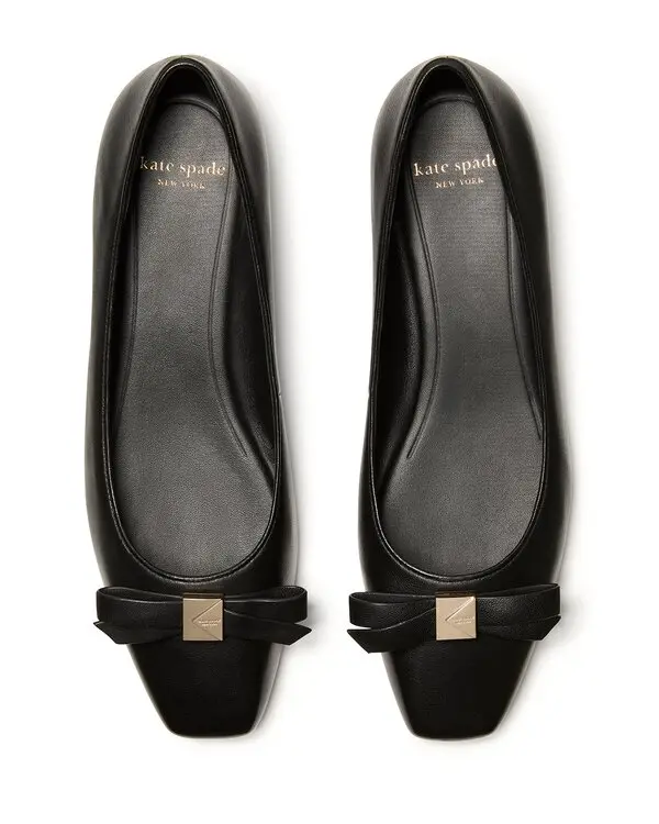 Kate Spade New York Deco Bow Ballet Flats - Black