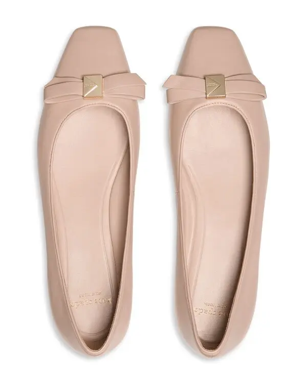 Kate Spade New York Deco Bow Ballet Flats - Pale Vellum