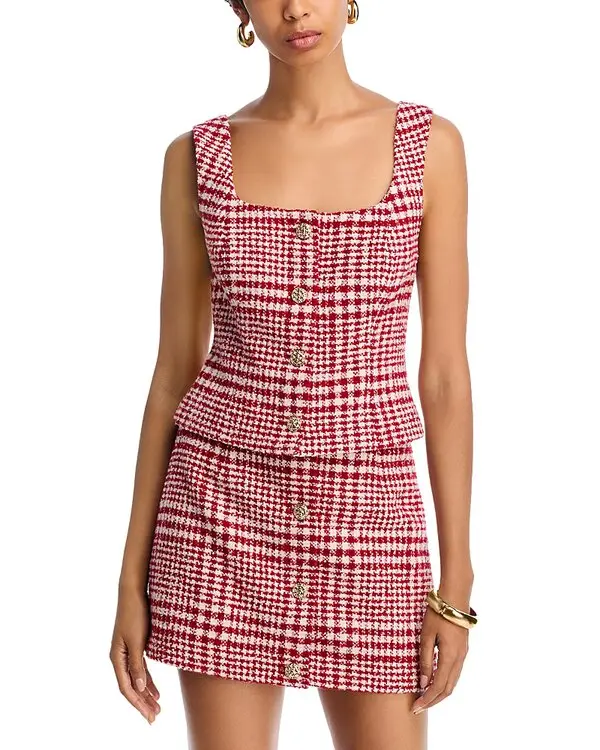 French Connection Brushed Houndstooth Sleeveless Top