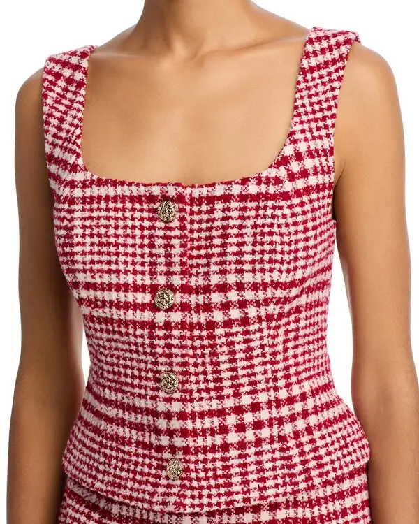 French Connection Brushed Houndstooth Sleeveless Top