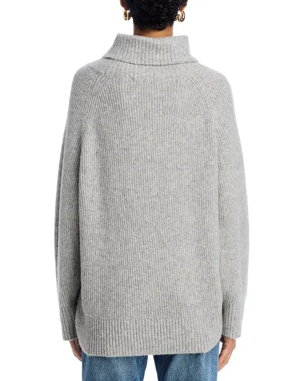 French Connection Knit Oversized Sweater - Light Gray Melange