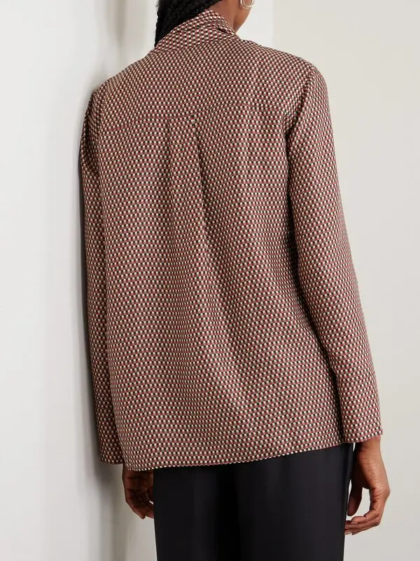 JOSEPH Adele Printed Tencel™ And Silk-blend Satin Blouse