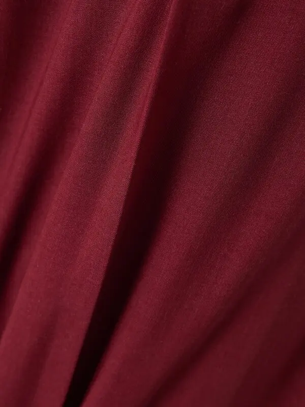 JOSEPH Forest Pleated Wool-blend Crepe Wide-leg Pants