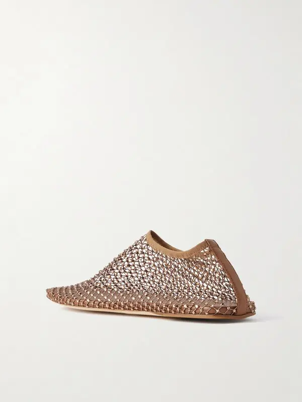 Christopher Esber Minette Crystal-embellished Ballet Flats - Metallic