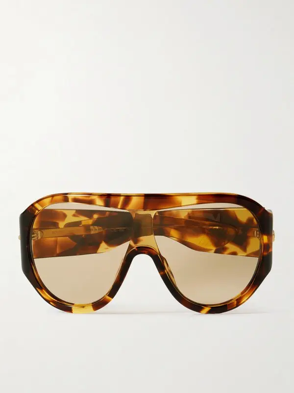 Bottega Veneta Oversized Aviator Sunglasses - Tortoiseshell