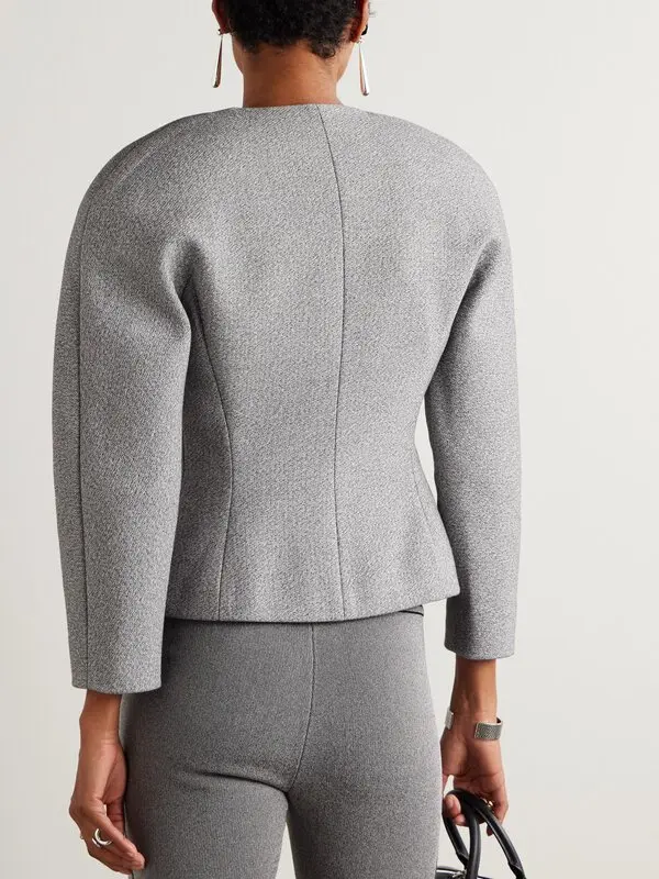 Jacquemus Ovalo Cotton And Wool-blend Jacket - Gray